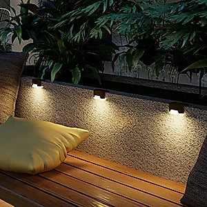 Lioclsx Solar Deck Lights Outdoor, 16 Pack Solar Fence Lights Waterproof Solar Led Lights for Stairs, Step, Garden, Yard, Flower Bed and Patio,Warm White