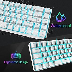 60% Mechanical Gaming Keyboard and Mouse Combo RGB Backlight Ultra-Compact Ergonomic Anti-ghosting 68 Keys 6400DPI Silent Honeycomb Mice Type-C Wired for Computer Mac Gamer