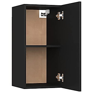 WIFESE Wall Cabinet 2 pcs 12"x11.8"x23.6" Laundry Room Storage Cabinets Tv Wall Shelf Floating Table for Wall Small Wall Cabinets for Storage with Doors Floating Desk for Wall Black