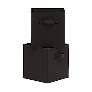 Amazon Basics 5-Shelf Storage Unit with Height Adjustable Shelves and Foldable Storage Cubes (6 Pack), Black