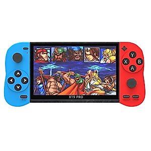 Kajiali X19 Pro Handheld Game Console, 5.1" HD Retro Game Console Built-in 5000＋No-Repeat Games, Dual Joystick Video Game Console Support TV Output Compatible with 10 Emulators, 8G