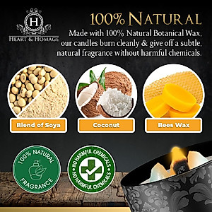 Heart & Homage Natural Scented Meditation Candle with Healing Crystals - Luxurious Wood Wick Candle - Crystal Candle with Premium Gift Packaging, 8.11 oz (English Pear & Freesia)