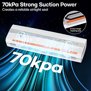 Vacuum Sealer Machine With Vacuum Sealer Bags, Dry/Moist Compact Full Automatic Food Sealer, Air Sealer Machine with Vacuum Seal Rolls, Bag Cutter, Vacuum Hose