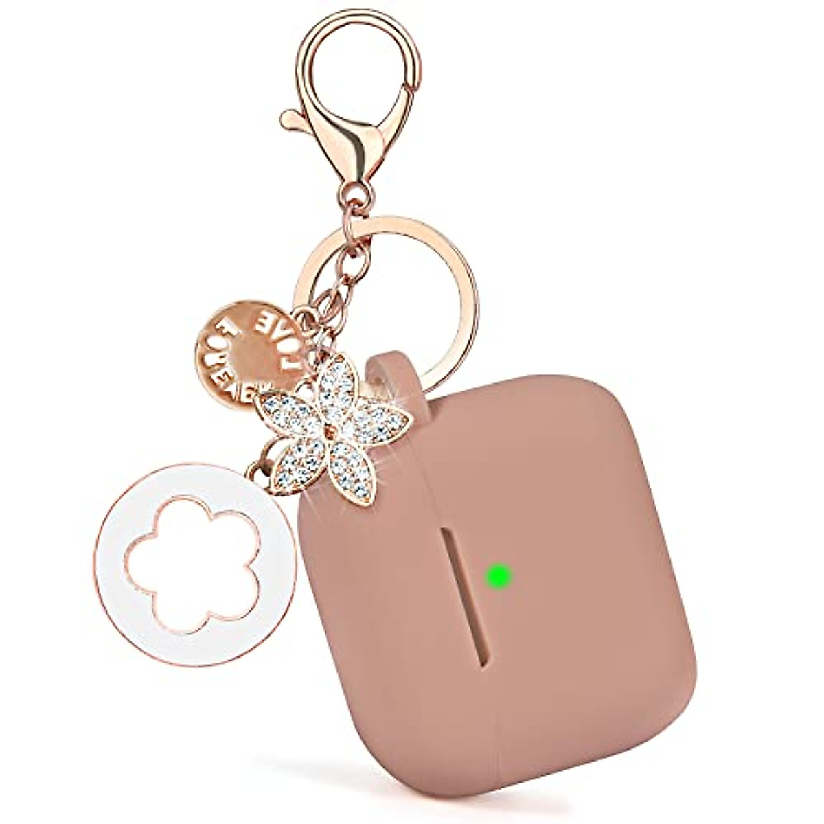 VISOOM Airpods Pro 1st Gen Case Compatible with Apple Silicone Airpods Pro 1 Case Cover for Women Cute Cases Airpod/iPods Pro with Glitter Keychain for Airpod Pro Charging Case-Milk Tea