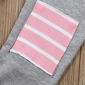 Ritatte Toddler Girl Fall Outfits Striped Hoodie Pants 2PCS Sweatsuit Set Kids Baby Winter Clothes Jogging Suits for 2-6Y (Pink, 110 (4T))
