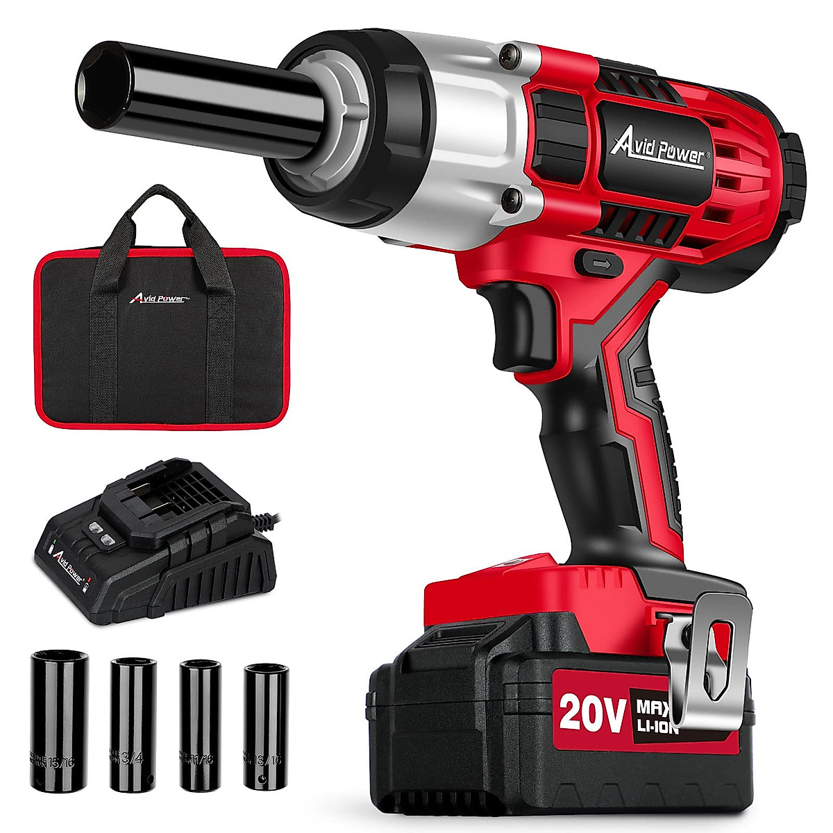 AVID POWER Cordless Impact Wrench Bundle with 18PCS Impact Sockets Set