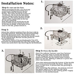Lee_Store New CPU Cooling Fan with Copper core Heatsink for Intel LGA1150 LGA1151 LGA1155 LGA1156 Socket Celeron/Pentium/i3/i5/i7 Processors Series E97379-003 E97378-001 GXiVR8060A10 DC12V 0.60A 4-PIN