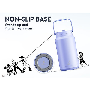 Meoky 50 oz Tumbler with Handle, Stainless Steel Vacuum Insulated Water Bottle, Keeps Cold for 36 Hours, 100% Leak Proof, BPA-free, Non-slip Base (Lilac)