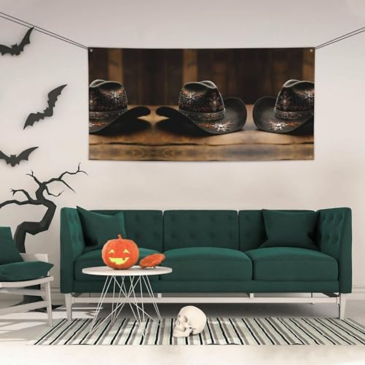 Banners and Signs for Outdoor 35x71 Backdrop for Birthday Party Business Graduation Wedding Event,American West Rodeo Hat