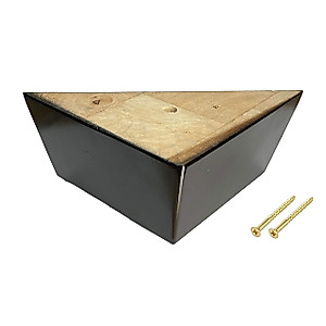 ComfortStyle Furniture Legs, Chair Couch Feet Replacement, Set of 4 Wood Sofa Corner Feet, 2-1/2" Tall by 5" Wide Triangle, Parent (Dark Espresso)