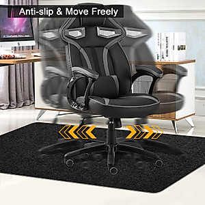 Office Chair Mat for Hardwood Floor, Aporana 36" × 47" Gaming Rolling Floor Mat, Under Desk Low-Pile Rug, Large Anti-Slip Multi-Purpose Hard Black