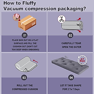 Millsilo Bench Cushion, Bench Cushions for Indoor/Outdoor Furniture, Window Seat Cushions, Garden Patio Large Pads with Button Reinforcement, for Shoe Bench Dining Porch Bench 36x14x4 inch,Gray