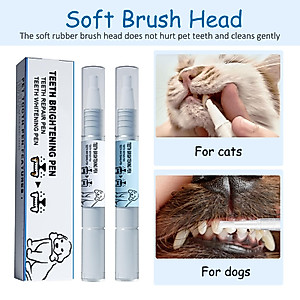 Pet Toothbrush Pen, Dog Teeth Cleaning Pen Convenient, Pet Teeth Repairing Kit Tartar Remover Tool for Dog Cat Pet Teeth Cleaning and Freshens Breath