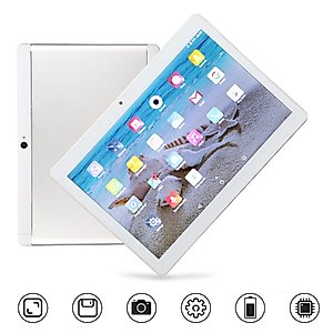 10 Inch Android Tablet PC, 2GB RAM 32GB Memory, 1960X1080 IPS HD Touch Screen, 7MP Dual Camera, Android 11 Tablet, Octa Core Processor for Kids Learning and Video Playback(Silver White)
