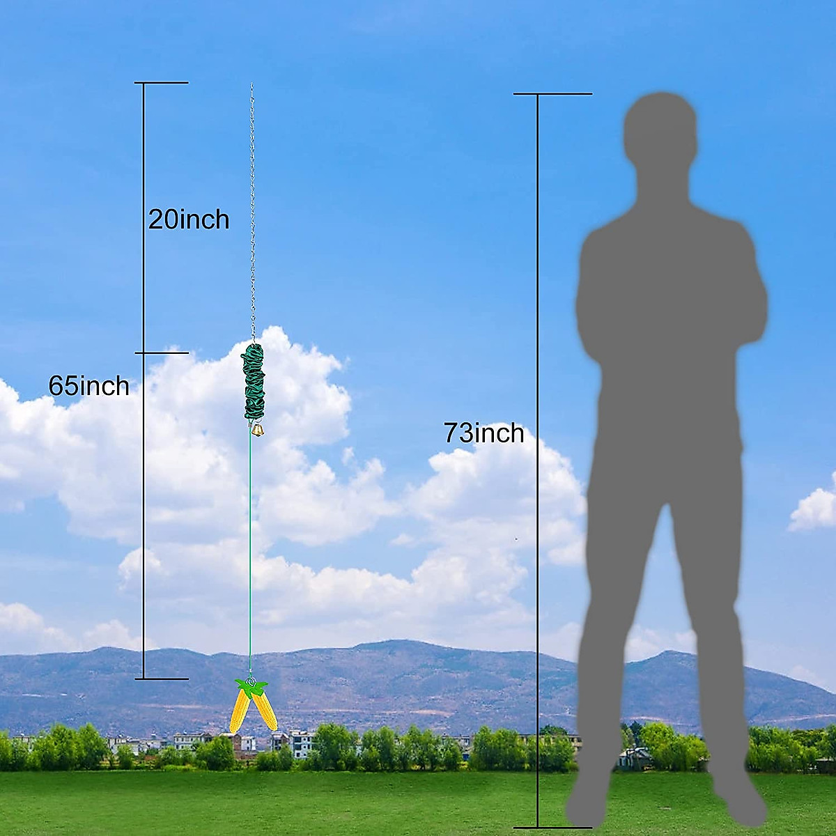 PFNRTH Bungee Squirrel Feeder for Outside, Cob Holder, Attracts Squirrel, Chipmunk and Other Backyard Wildlife