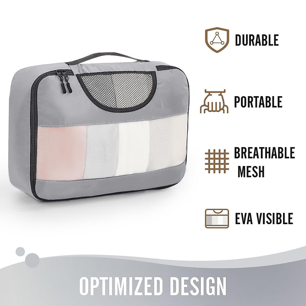 Veken 6 Set of Various Size Packing Cubes for Travel, Suitcase Organizer Bags Set with Shoe Bag, Luggage Organizer for Travel Accessories Cruise Essentials