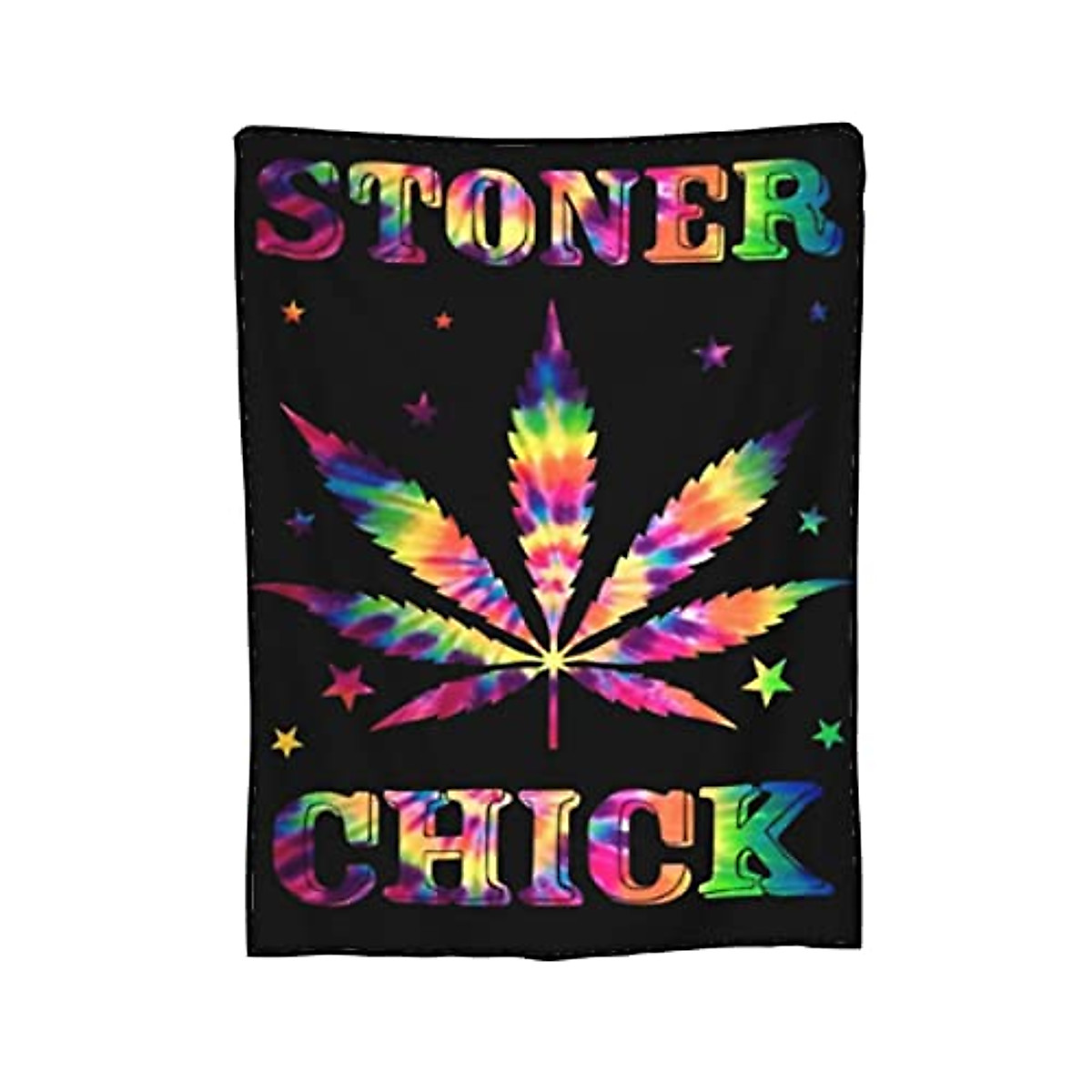 Stoner Chick 420 Weed Leaf Marijuana Pot Leaf Adult Kids Fleece Blanket Throw Blanket for Bedding Living Room Decor Sofa Blanket 80"X60"