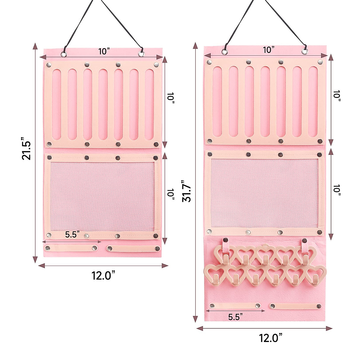 AVITORO 2PC Headband and Hair Bows Holder for Girls, Headband Organizer Hair Clips Storage Hanger for Baby, Baby Headbands Hair Bows Rack Hair Accessory Storage Display Wall Hanging for Girl Room