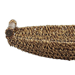 Deco 79 Coastal Storage Seagrass Metal Basket S/3 19",17",15"-87536, Brown