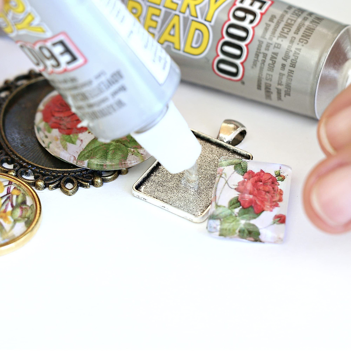 E6000 Jewelry Bead Adhesive Glue for Jewelry Making with 4 Precision Applicator Tips and Pixiss Art Dotting Stylus Pens 5 pcs Set - Rhinestone Applicator Kit