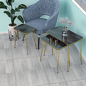 Rectangular Nesting Set of 3, Nesting Table, Modern Woodgrain Look Base for Living Room Coffee Tables or Nightstands - Coffee Table - Side End Table - Small Side Table