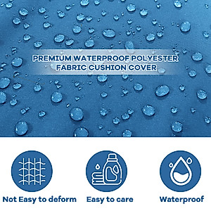 MABOZOO 2 Pack Outdoor Chaise Lounge Cushion with Adjustable Head Pillow,Waterproof & UV-Proof High Back Patio Chair Cushions,Patio Bench Cushion for Indoor Outdoor（Navy）