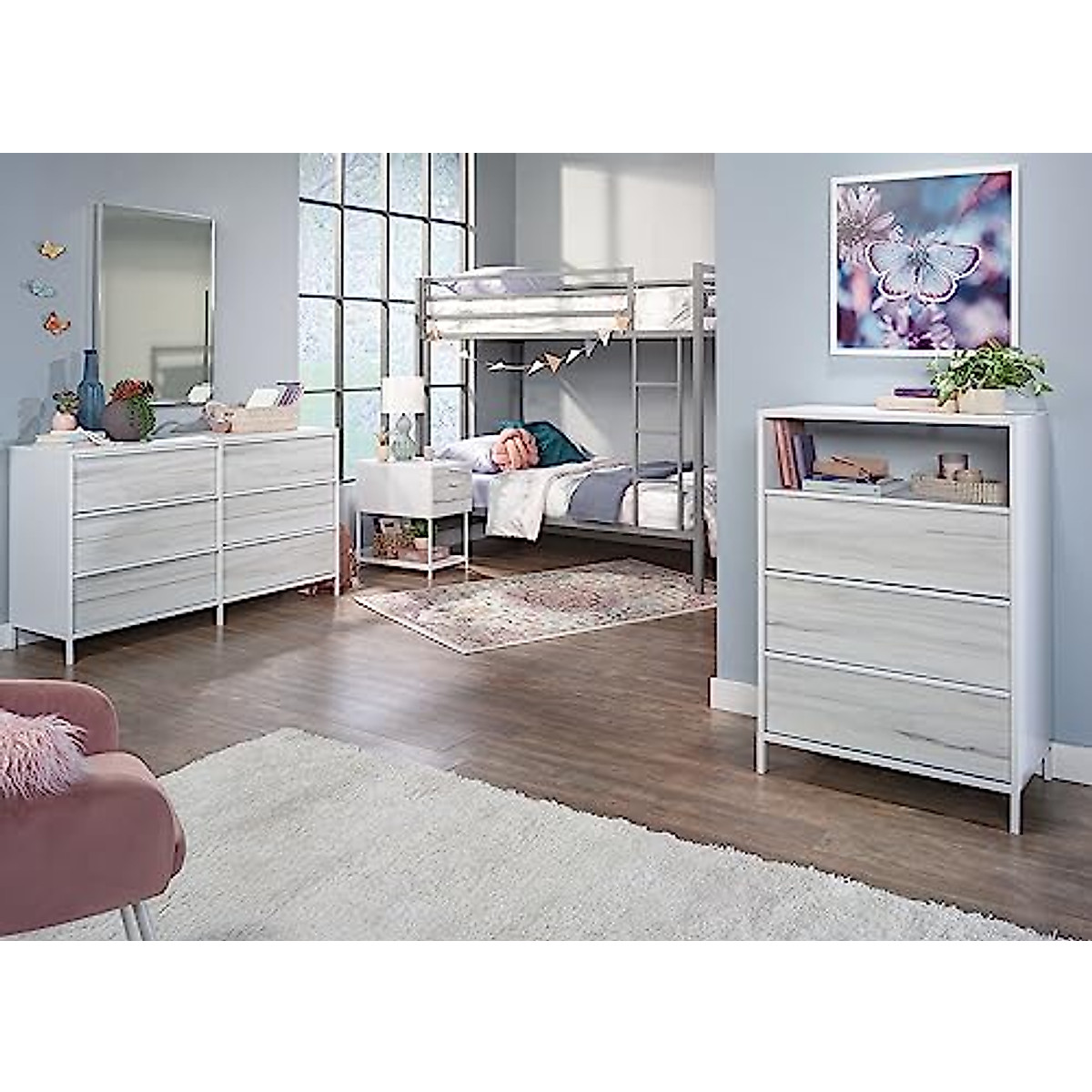 Sauder Cannery Bridge Storage Wall, L: 48.35" x W: 15.67" x H: 71.97", Mystic Oak