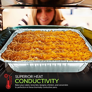 Stock Your Home 9x9 Aluminum Foil Pans - 8.75" L Rim (30 Pack) Square Tins for Toaster Oven- Cooking Lasagna, Casserole, and doing Food Prep - Disposable Baking Pan for Cake or Brownie Dish