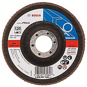 Bosch Professional 2608607346 Flap Discs 115x22 G120, Black/Brown