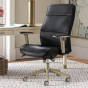 La-Z-Boy Baylor Modern Executive Office Chair, Adjustable Ergonomic Lumbar Support, Black