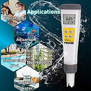 JENCO pH630F Digital pH Thermometer & Water Quality Tester for Drinking Water, Pool, Spa and Aquarium, Professional lab Quality, pH 0.01