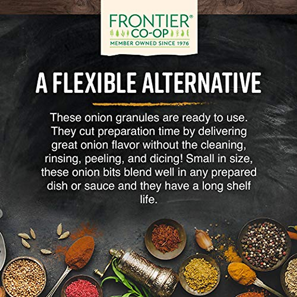 Frontier Co-op Organic White Onion Granules 1lb - Granulated Onion Powder, Bulk 16oz Bag - For Wholesale Restaurant Supply or Jar/Shaker Refill