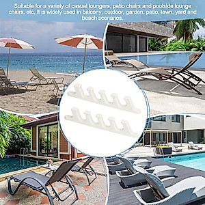 AHANDMAKER 4 Pcs Multi Position Adjustment Brackets, 5 Position Adjustable Chaise Lounge Bracket Replacement Part for Outdoor Patio Lounge Back Support, Plastic Patio Bracket for Recliner, White