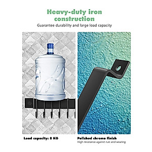 Housolution Kitchen Rail with 15 Hooks, 16 Inch Kitchen Utensil Hanger Utensil Rack Wall Mounted Hanging Utensil Holder for Kitchen, Black