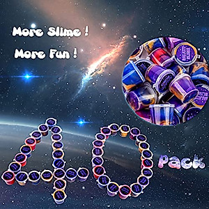 Galaxy Slime Kit 40 Pack, Mini Putty Slime Easter Party Favor for Kids Girls Boys, Soft, Stretchy&Non-Sticky, Stress Relief Colorful Slime Pack Toy for Kids Goodie Bag Stuffers