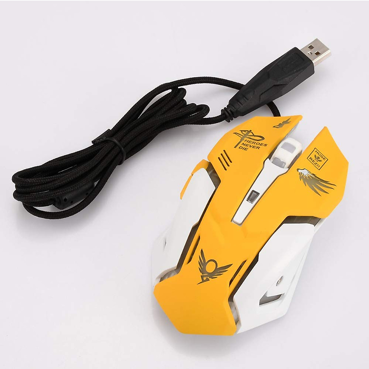 Gaming Mouse, Backlit Optical Game Mice Ergonomic USB Wired with 2400 DPI and 6 Buttons 4 Shooting for for PC& Mac E-Sports Gamers (Mercy)