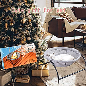 JUNSPOW Cat Bed Dog Bed Pet Hammock Bed Free-Standing Cat Sleeping Cat Bed Cat Supplies Pet Supplies Whole Wash Stable Structure Detachable Excellent Breathability Easy Assembly Indoors Outdoors
