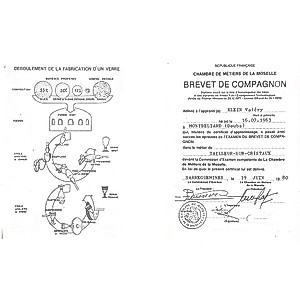 6 Red/White Wine Water Crystal Glasses - 6 Colors Assortments - Roemer Service Diamant (22cl) - Klein House - Company : Artisan du Cristal - Gift Set - Stamped : Klein 54120 Baccarat France