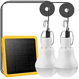 Solar Light Bulbs for Indoor Home and Chicken Coop, Outdoor Waterproof Camping Lamps for Tent, Rechargeable LED Solar Lights for Shed, Night Emergency Power Outage, Outside Use (Chicken Coop Bulbs)