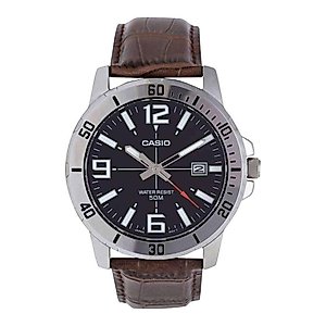 Casio MTP-VD01L-1BV Men's Enticer Stainless Steel Black Dial Casual Analog Sporty Watch
