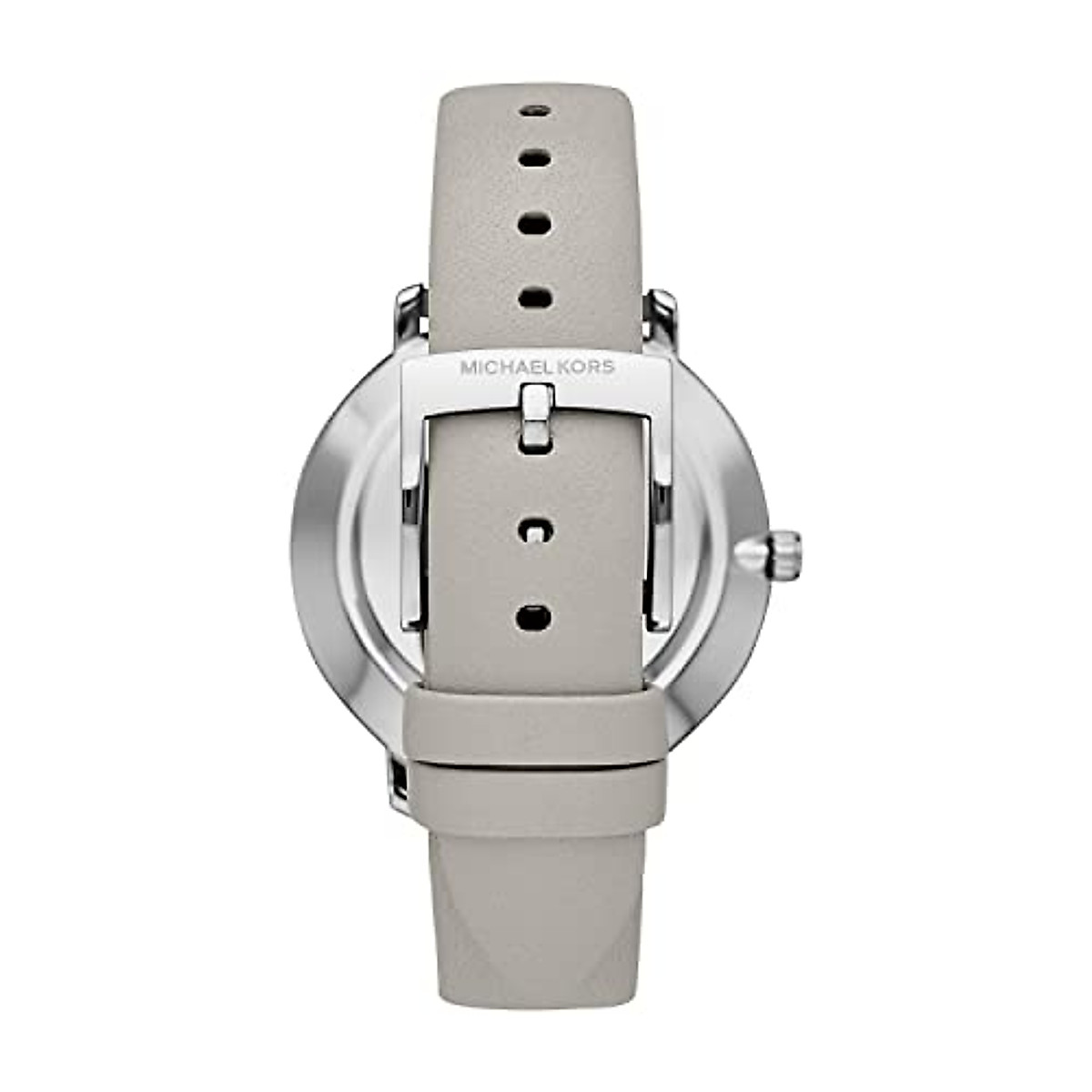 Michael Kors Women's Pyper Stainless Steel Quartz Watch with Leather Strap, Silver/Grey/White, 18