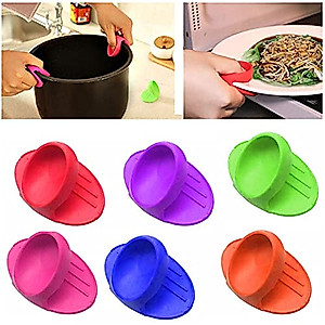 2 Pc Mini Silicone Pinch Pot Holder Hot Plate Pan Glove Grip Heat Resistant Oven