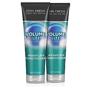 John Frieda Volume Lift Weightless Conditioner, Volumizing Conditioner with Air-Silk Technology for Fine or Flat Hair, Adds Natural Fullness, Safe for Color-Treated Hair, 8.45 Oz, Pack of 2
