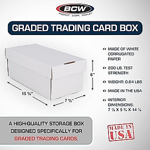 BCW 1ct Graded Shoe Box | Cardboard Card Storage Box Holds 300 3x4 Toploaders | 100 Graded Cards | PSA, BGS, SGC Compatible | Sports Card Storage Box