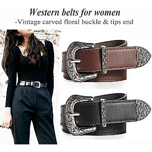 UTOWO Western-Belts-for-Women Cowgirl, Cowboy-Leather-Waist-Belts for Women Jeans Pants Dresses