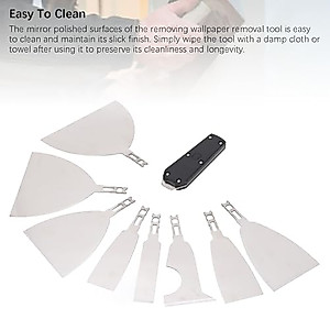 Stainless Steel Paint Scraper Tool with Ergonomic Handle for Drywall Repair, 8 Sizes 1in - 6in, Mirror Polished Surfaces, for Patching Dents, Cracks, and Holes in Plaster