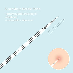 ZIZZON Titanium Lancet Needle Acne Blackhead Remover Pimple Extractor Popper Tool