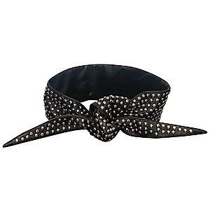 Seta Apparel Women's Knot Stud Belt, Black, Medium