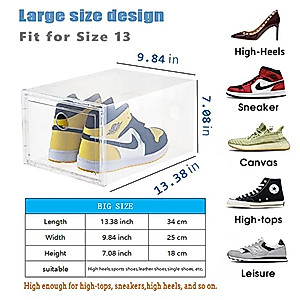 AOHMPT 30 Pack Clear Shoe Organizer Stackable Shoe Box Foldable Storage Bins Shoe Container Box Large Size Shoe Bins