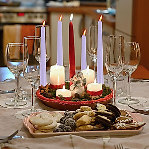 Taper Candles 4 Pack - 10 Inch Dinner Candle Set 8 Hours Burn Time Scented Smokeless Dripless Long Tall Candlesticks for Wedding Home Decor (Purple)